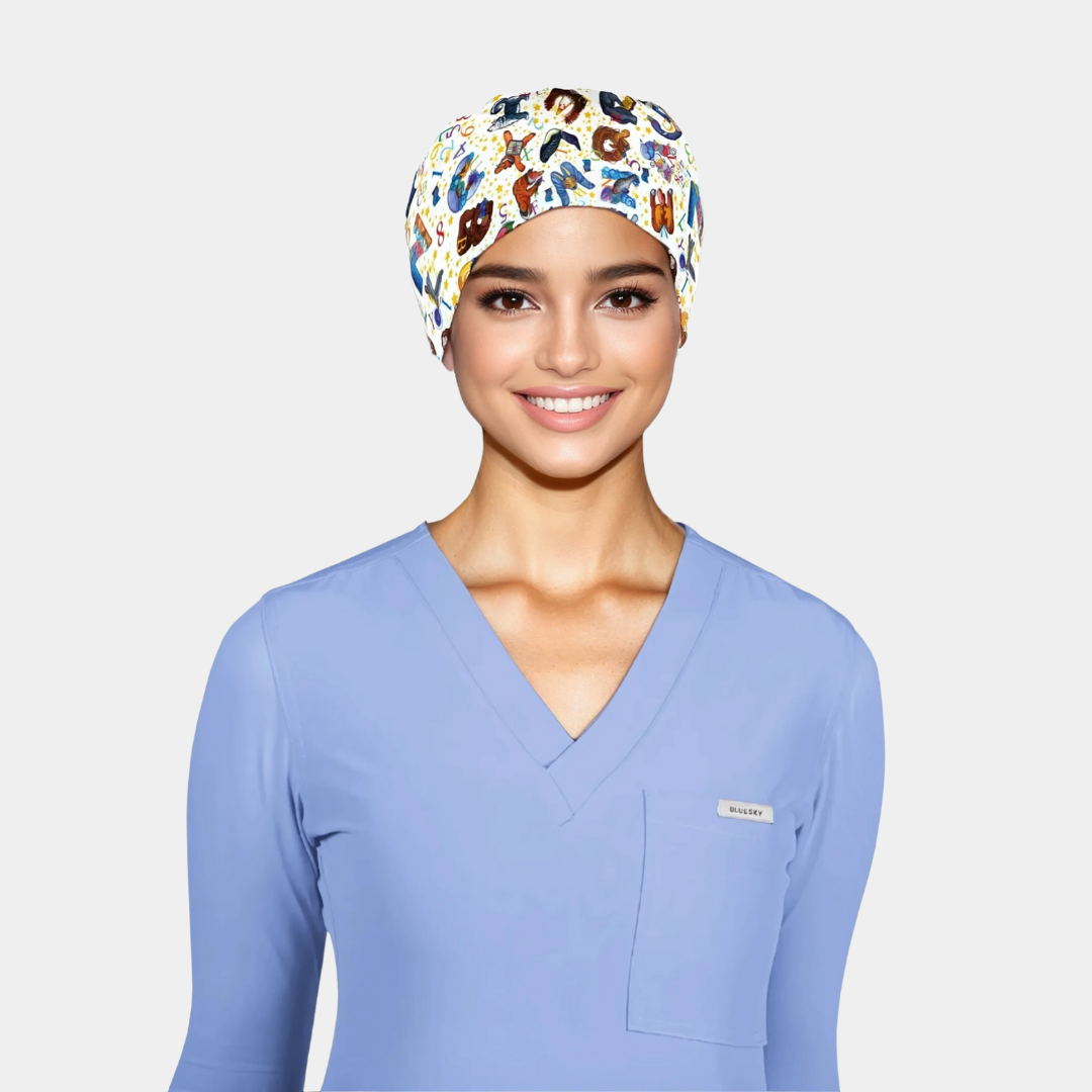 Alphabet Adventure - Pixie Surgical Caps – Blue Sky Scrubs