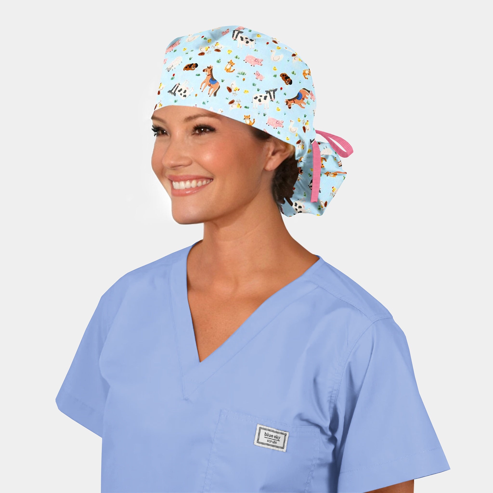 Blue Sky Co. Modern Scrubwear | Animal Farm Pony | Scrub Caps