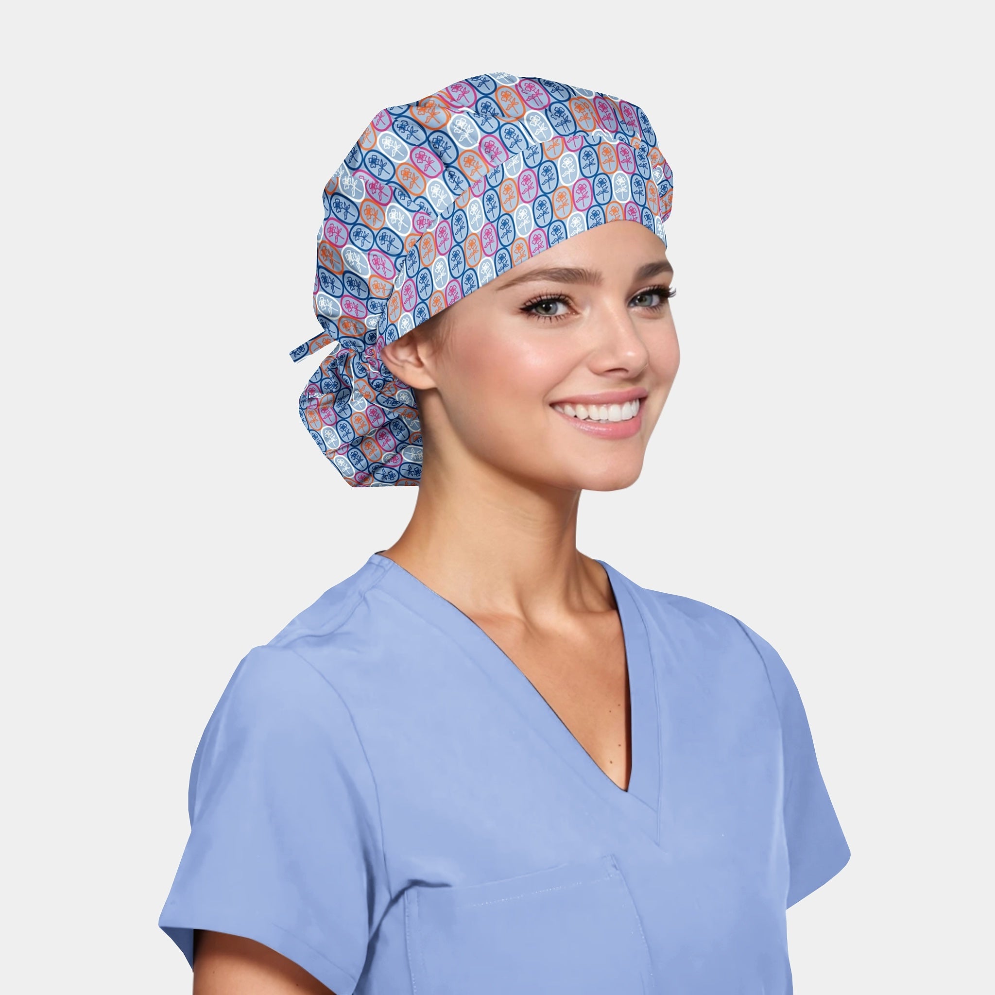 Belle - Poppy Bouffant Scrub Cap – Blue Sky Scrubs