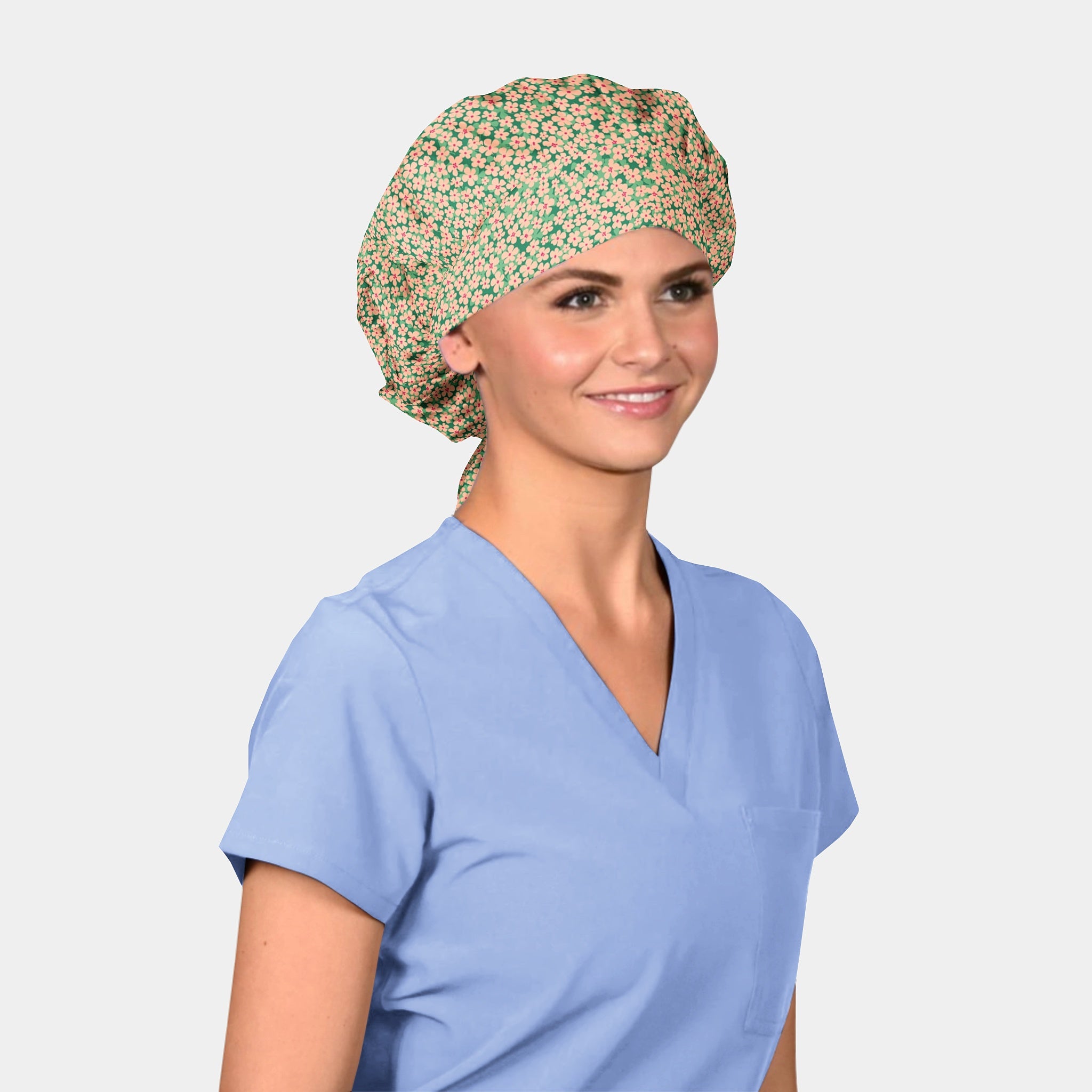 Blossom Breeze - Poppy Bouffant Surgical Scrub Hat – Blue Sky Scrubs