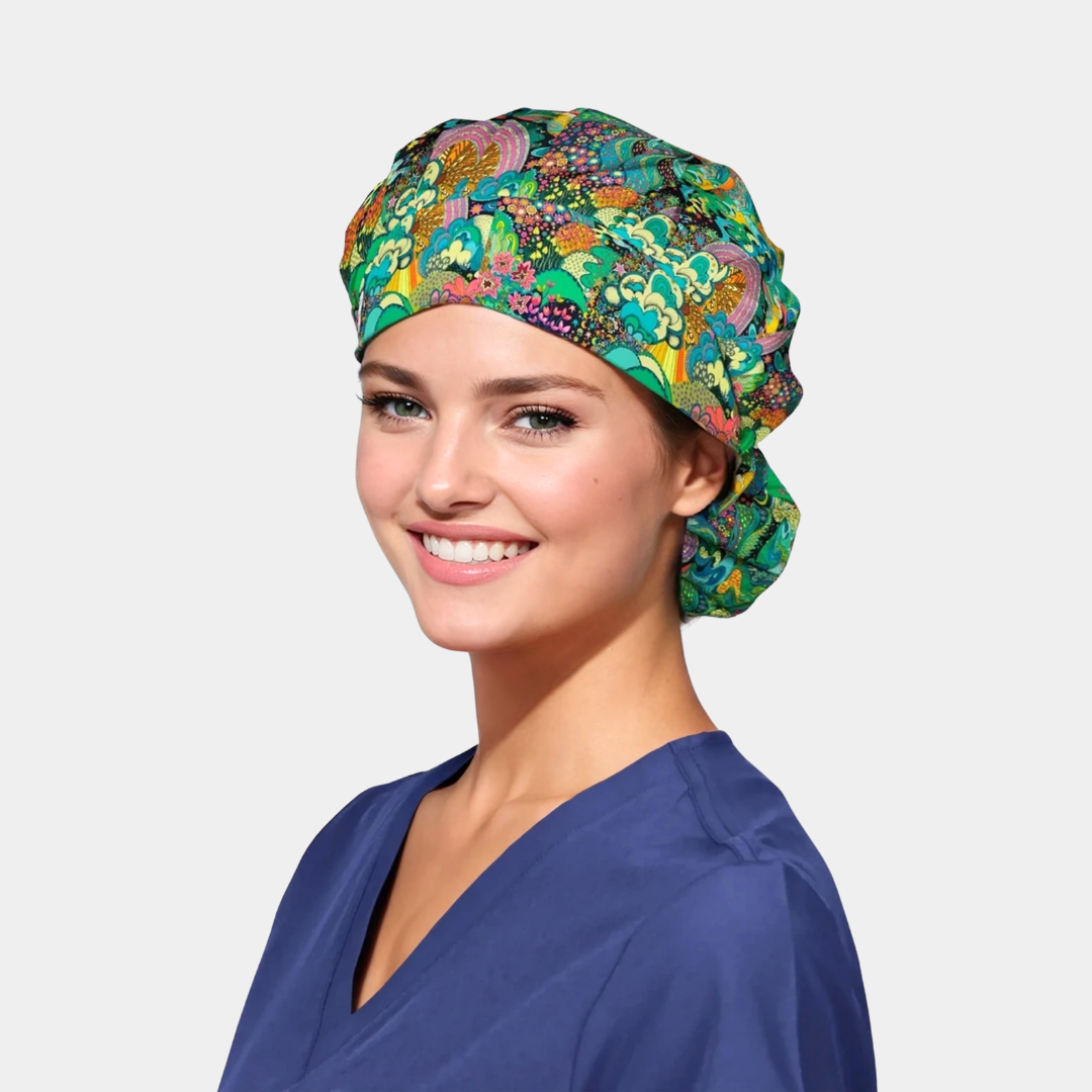 Groovy Cosmic - Poppy Bouffant Scrub Hats – Blue Sky Scrubs