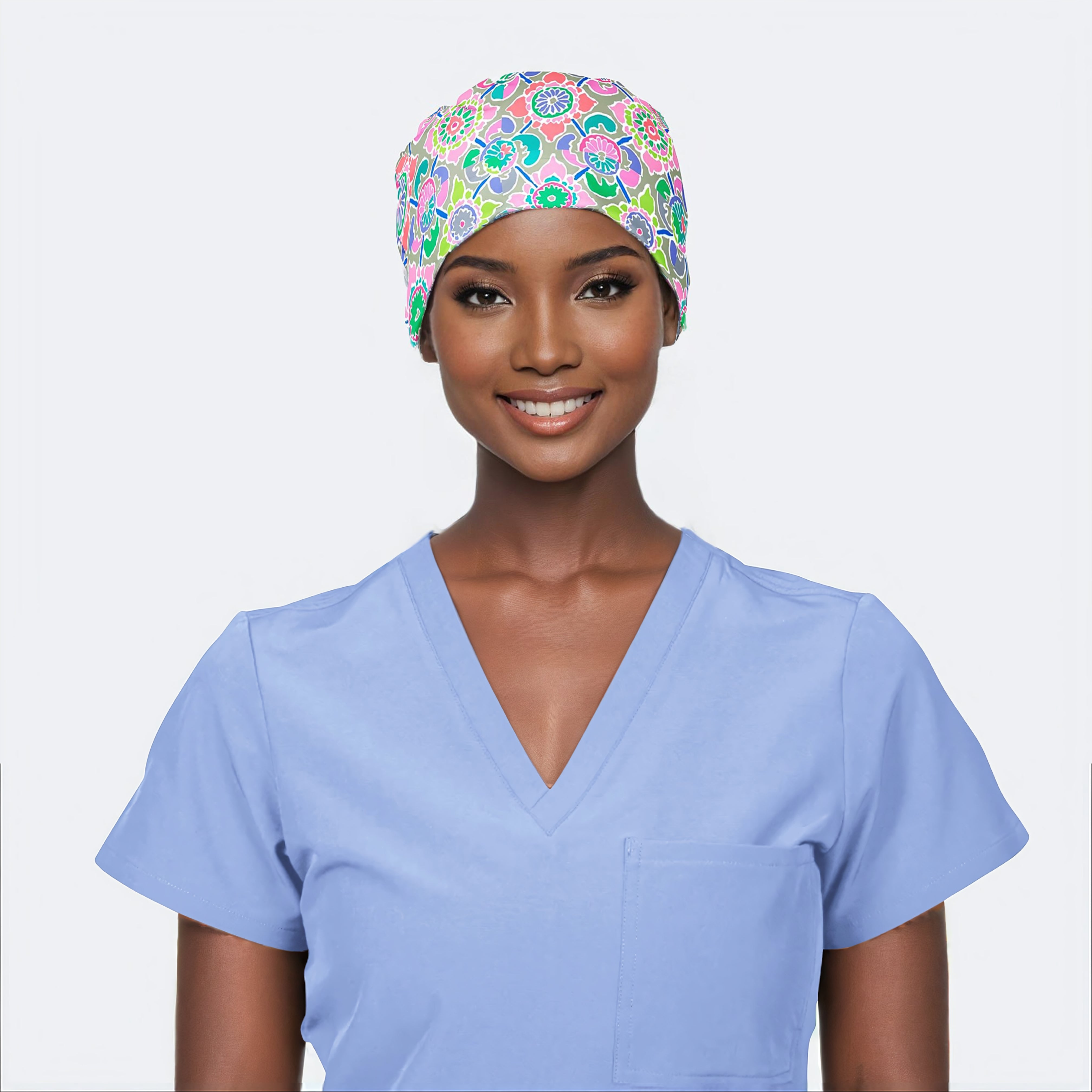 Fanciful Floral - Pixie Scrub Caps – Blue Sky Scrubs
