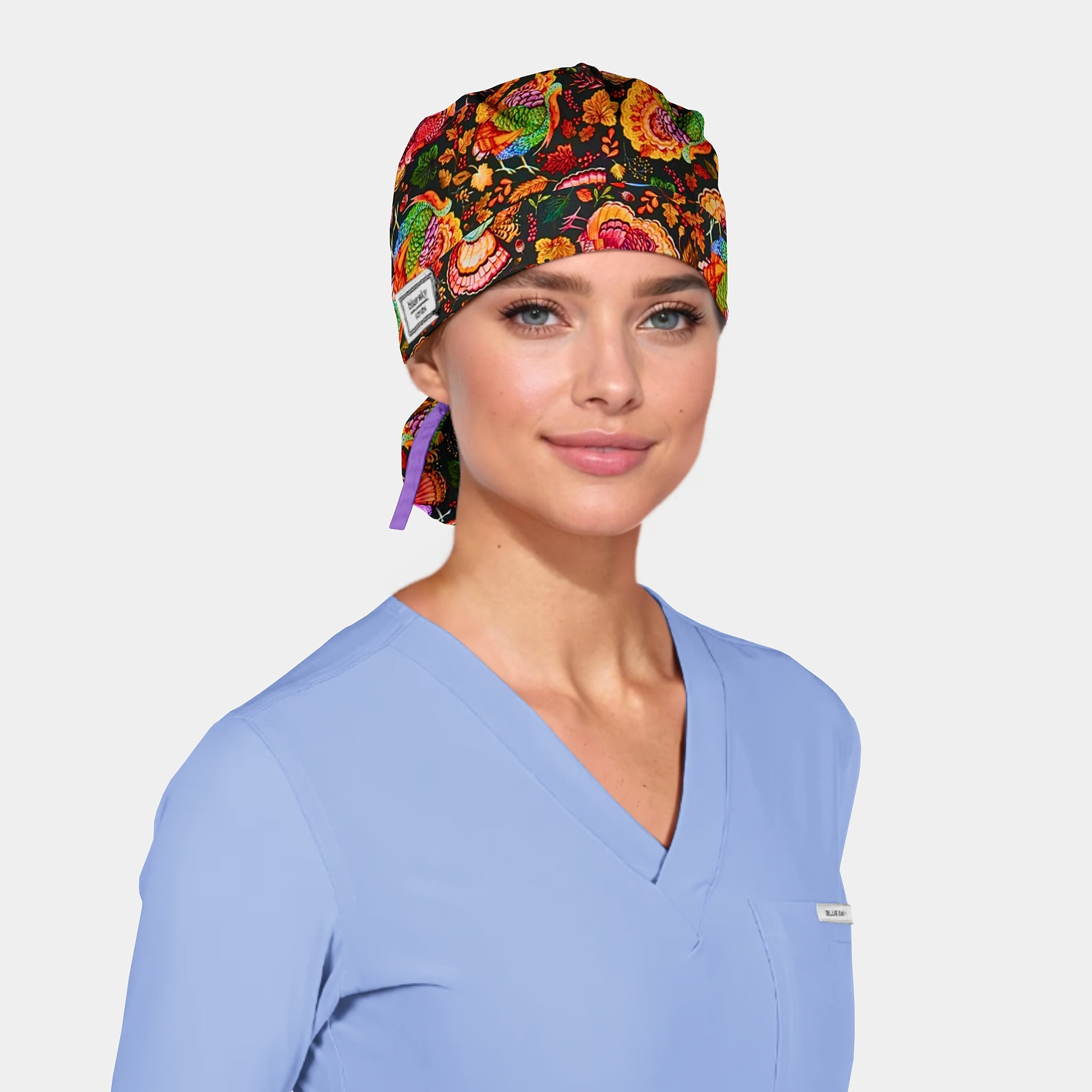 Feathered Fall Fiesta- Splendid Scrub Hat – Blue Sky Scrubs