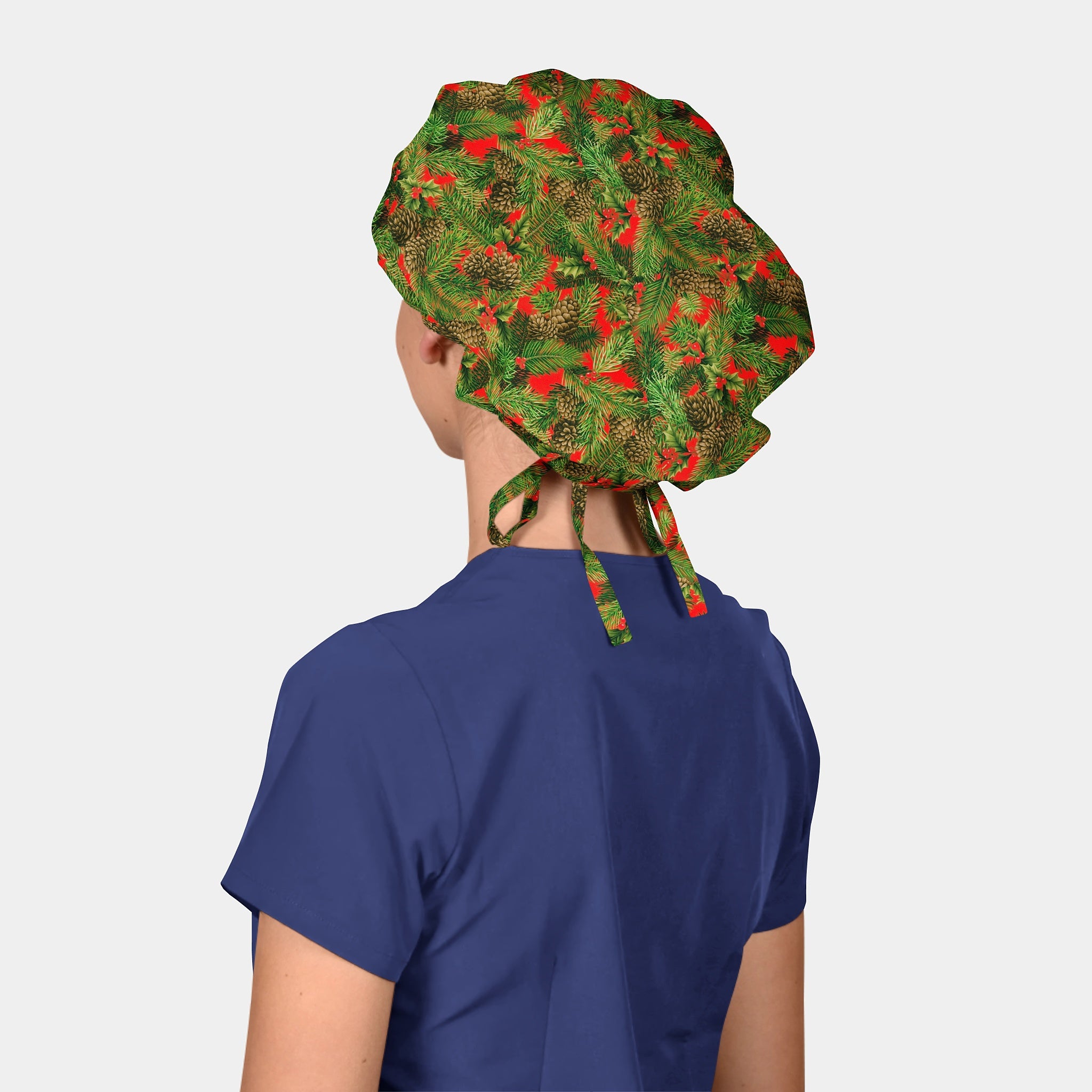 Festive Firs - Poppy Bouffant Scrub Hats – Blue Sky Scrubs