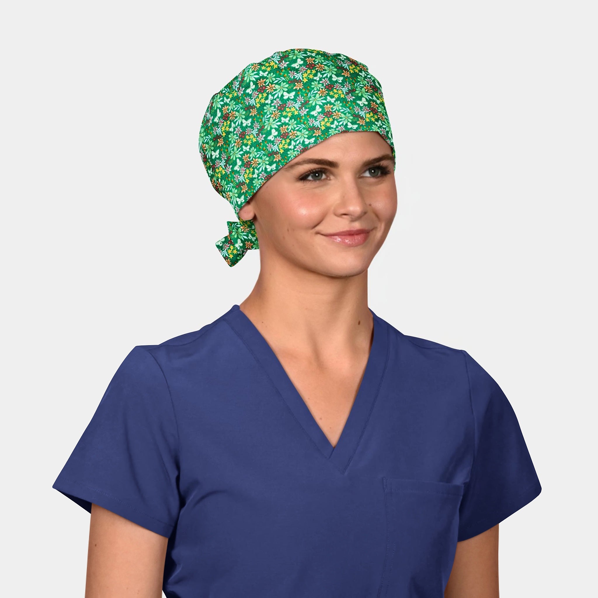 Floral Flutter - Pixie Scrub Cap – Blue Sky Scrubs