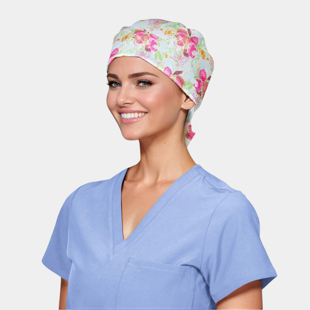 Garden Gala - Pixie Medical Scrub Hats – Blue Sky Scrubs