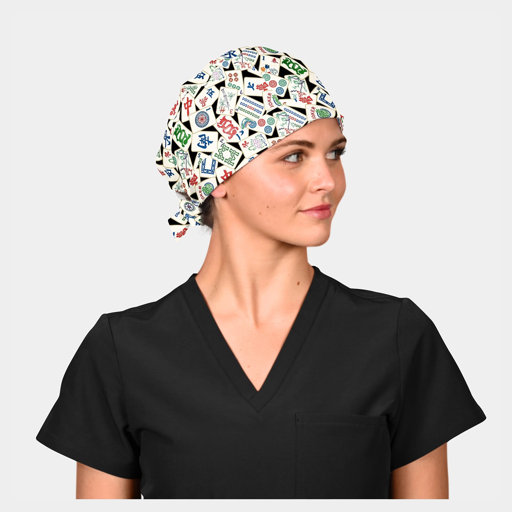 Mahjong Madness - Pixie Scrub Caps – Blue Sky Scrubs