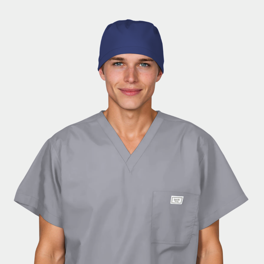 Navy Blue Men’s Scrub Hats – Professional Surgical Caps for Healthcare ...