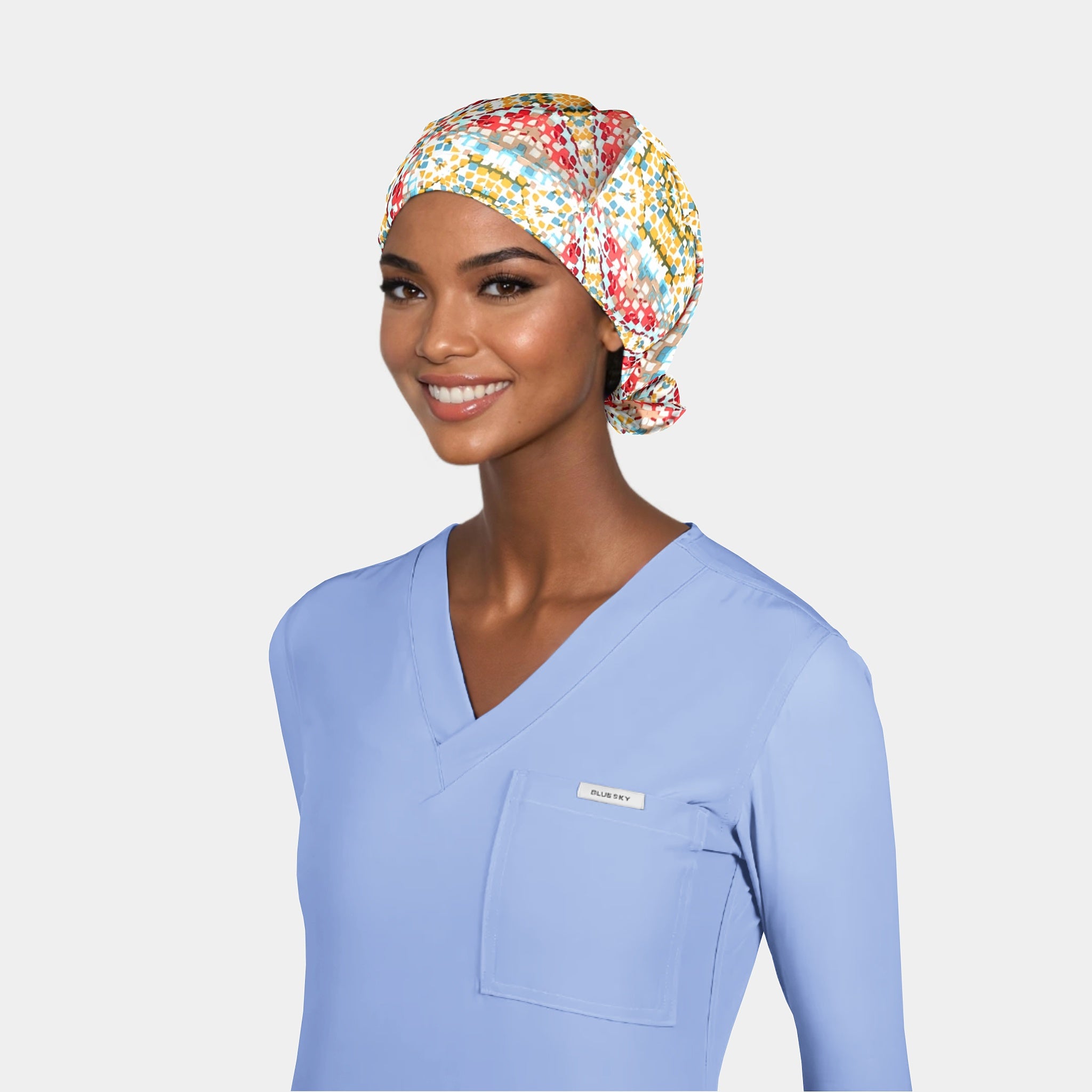 Sun-Kissed Kaleidoscope - Pixie Scrub Caps – Blue Sky Scrubs