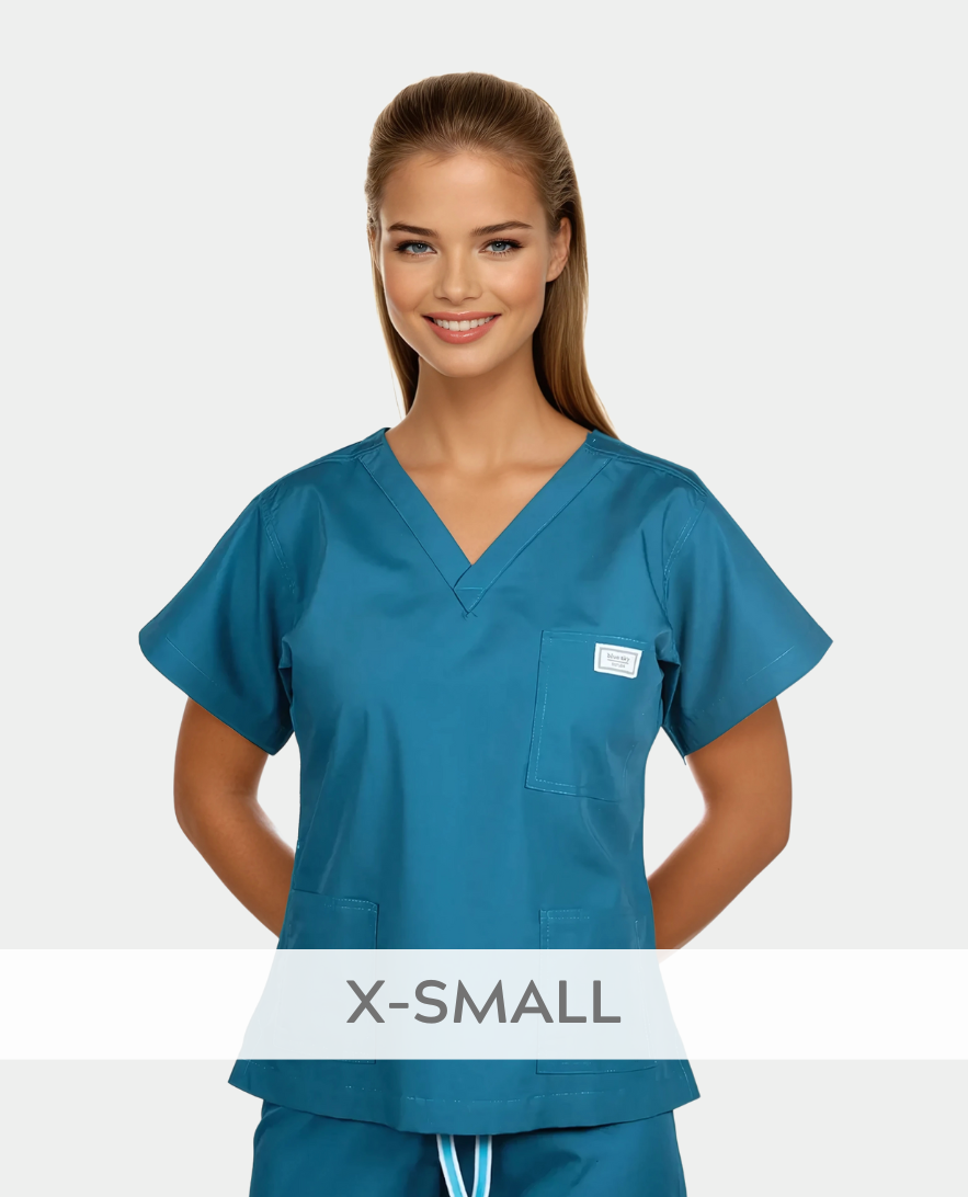 2XL Triple Pocket Urban Scrub Tops | Black with Orange Stitching