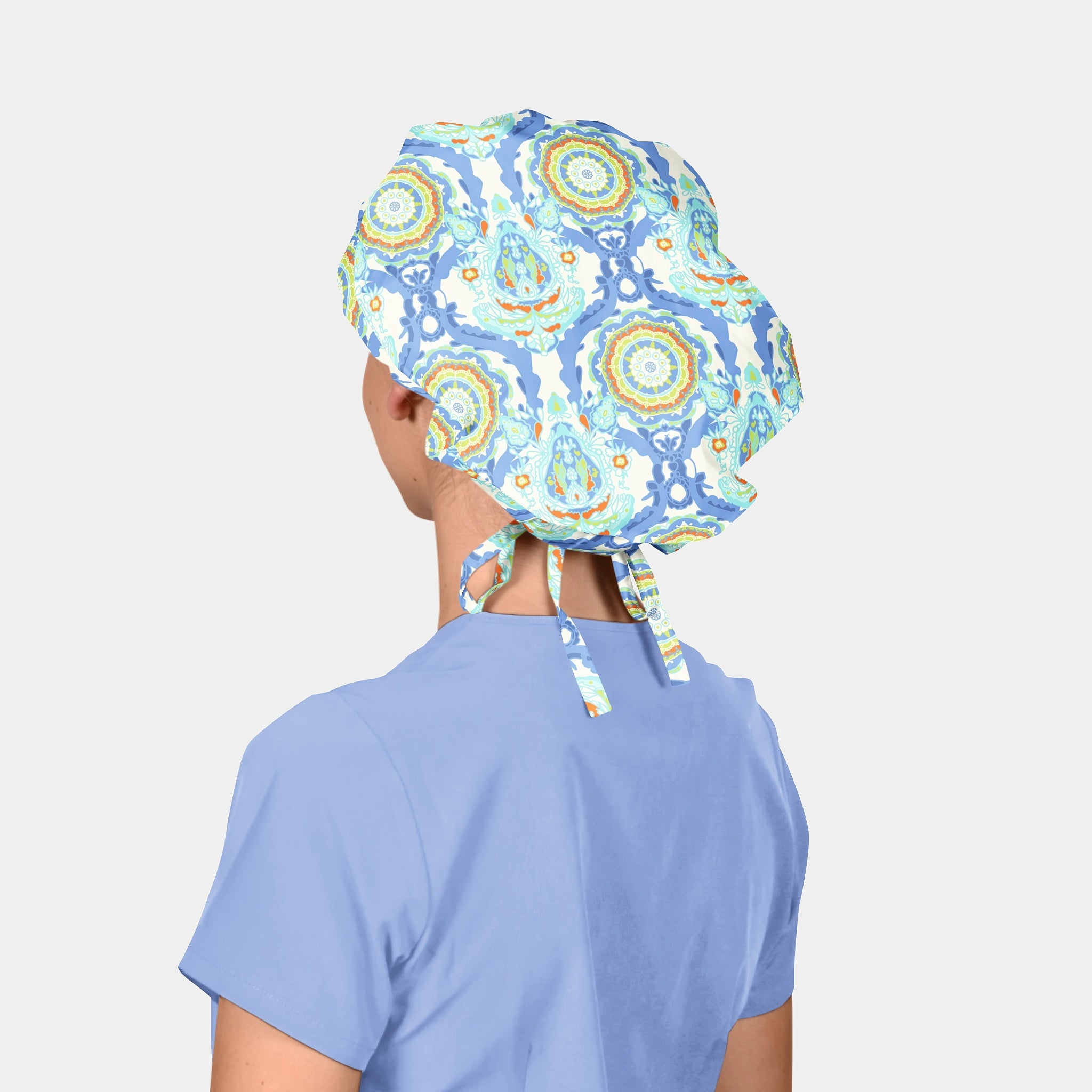 Parisian Pool Party - Poppy Bouffant Scrub Hats – Blue Sky Scrubs