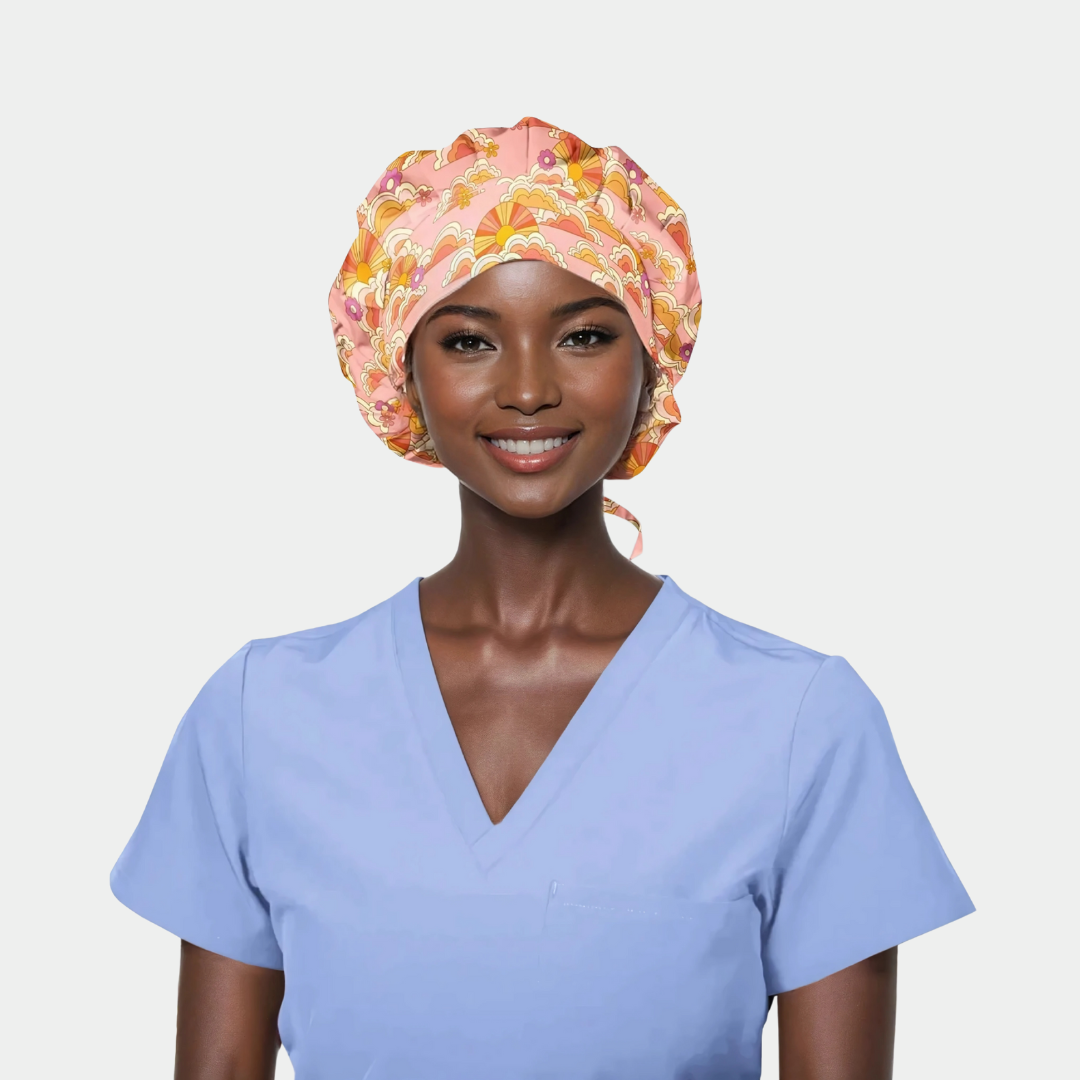Sun Shining Days - Poppy Scrub Caps – Blue Sky Scrubs