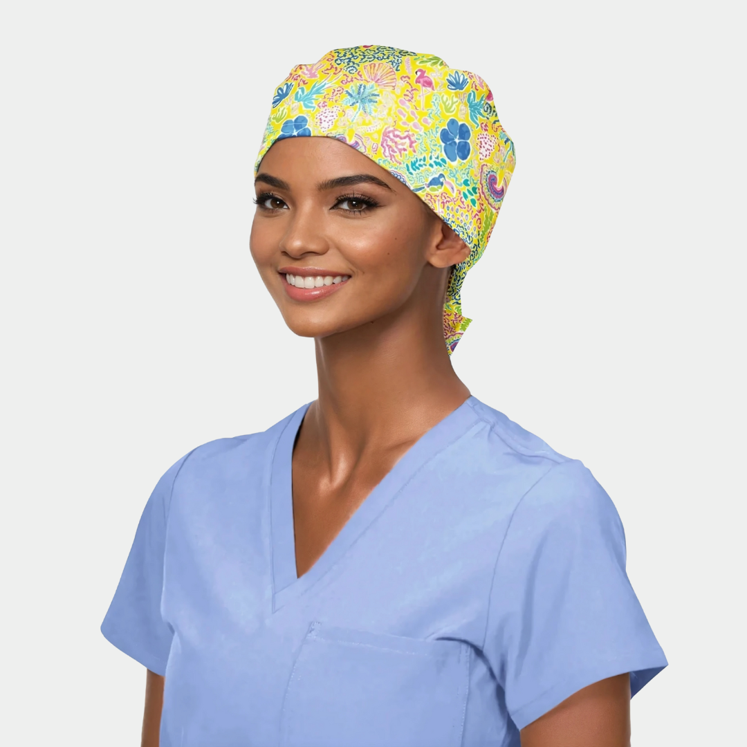 Sunny Daze - Pixie Surgical Cap – Blue Sky Scrubs
