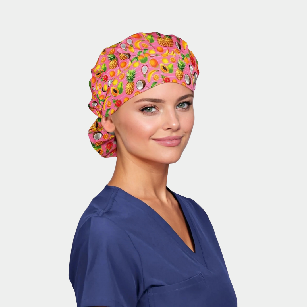 Tutti Frutti- Poppy Bouffant Medical Scrub Hats – Blue Sky Scrubs
